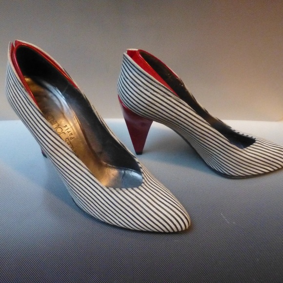 Charles Jourdan | Shoes | Charles Jourdan Paris Blackwhite Stripe ...